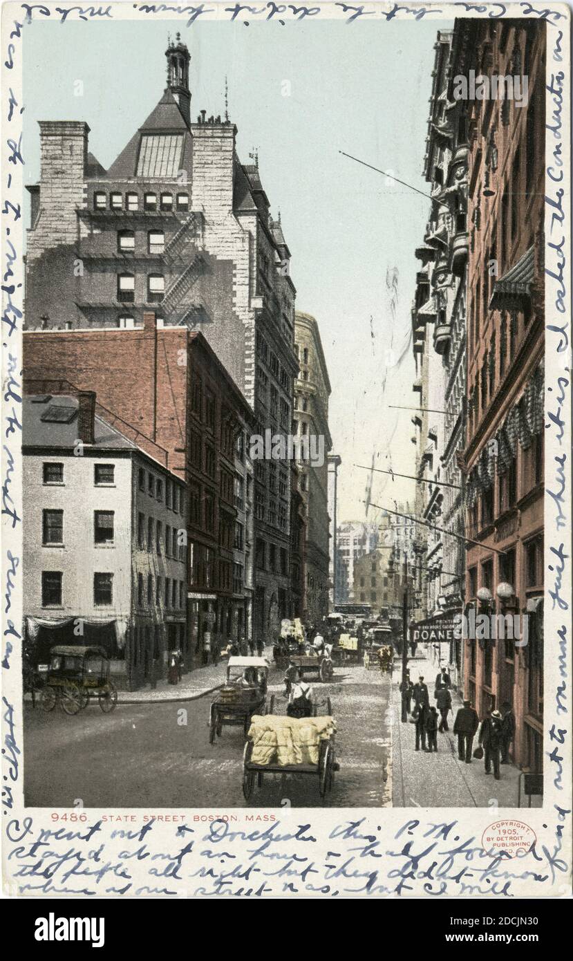 State Street, Boston, Mass., still image, Postcards, 1898 - 1931 Stock ...