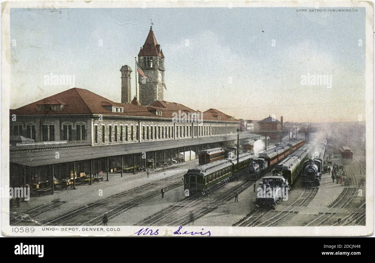 Union Depot, Denver, Colo., still image, Postcards, 1898 - 1931 Stock ...