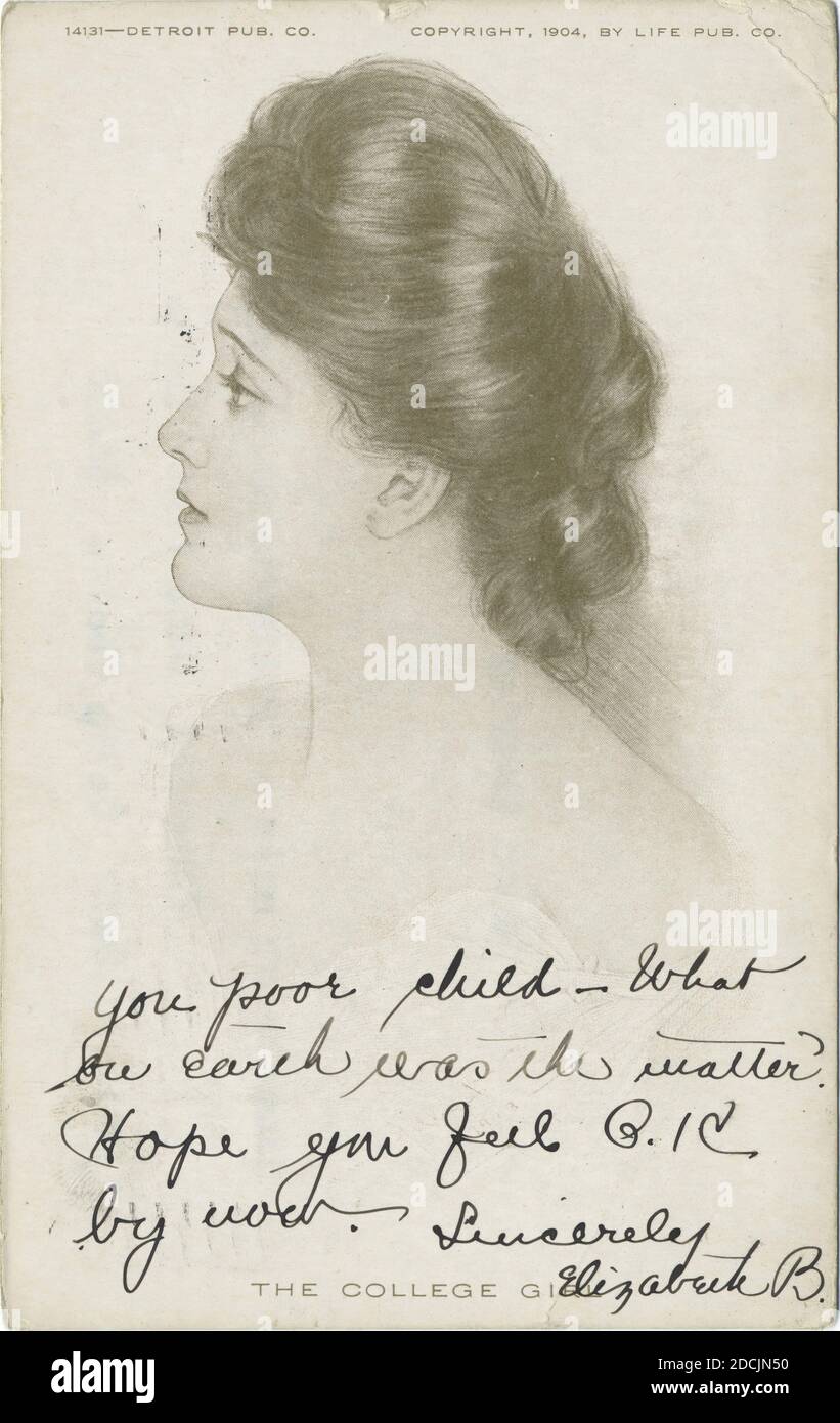 The College Girl, Life Cartoons, still image, Postcards, 1898 - 1931 ...