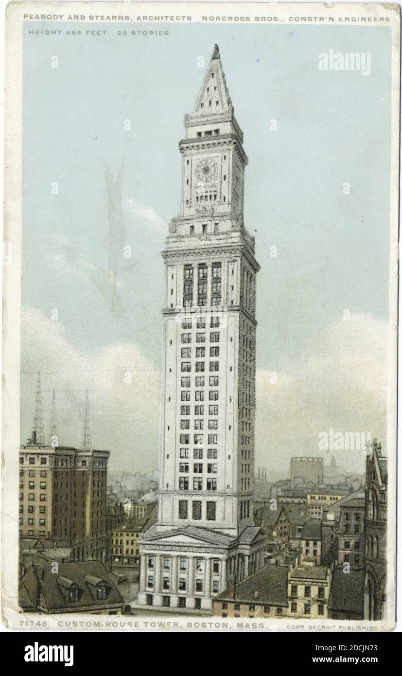 Custom House Tower, Boston, Mass., still image, Postcards, 1898 - 1931 ...