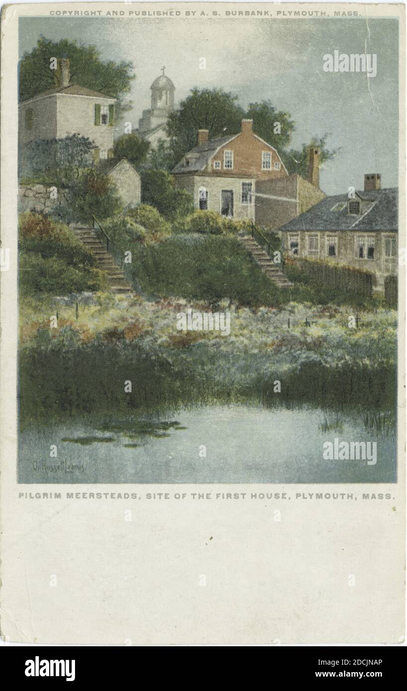 Pilgrim Meersteads, Site of the First House, Plymouth, Mass., still ...