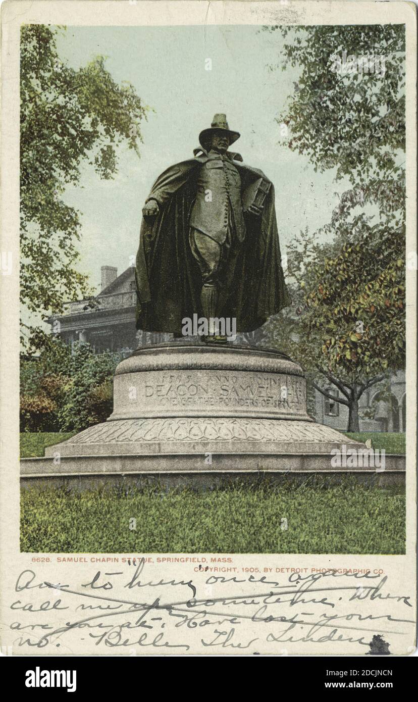 Samuel Chapin Statue, Springfield, Mass., still image, Postcards, 1898 ...
