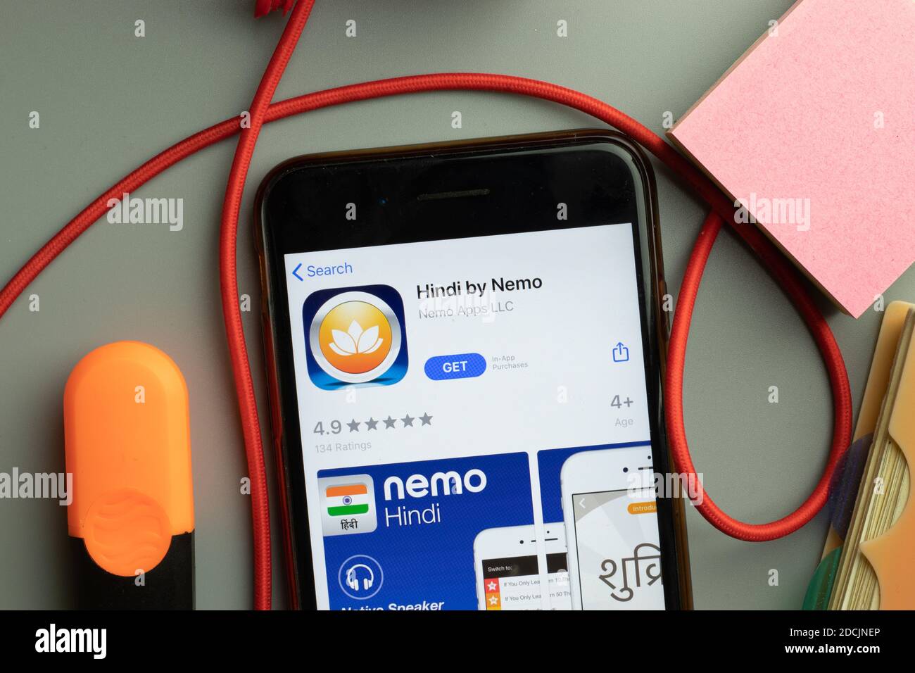 New York, United States - 7 November 2020: Hindi by Nemo app store logo ...