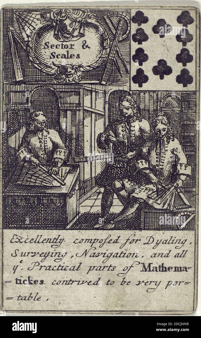 Ten of clubs: Sector & scales., still image, 1702 Stock Photo - Alamy