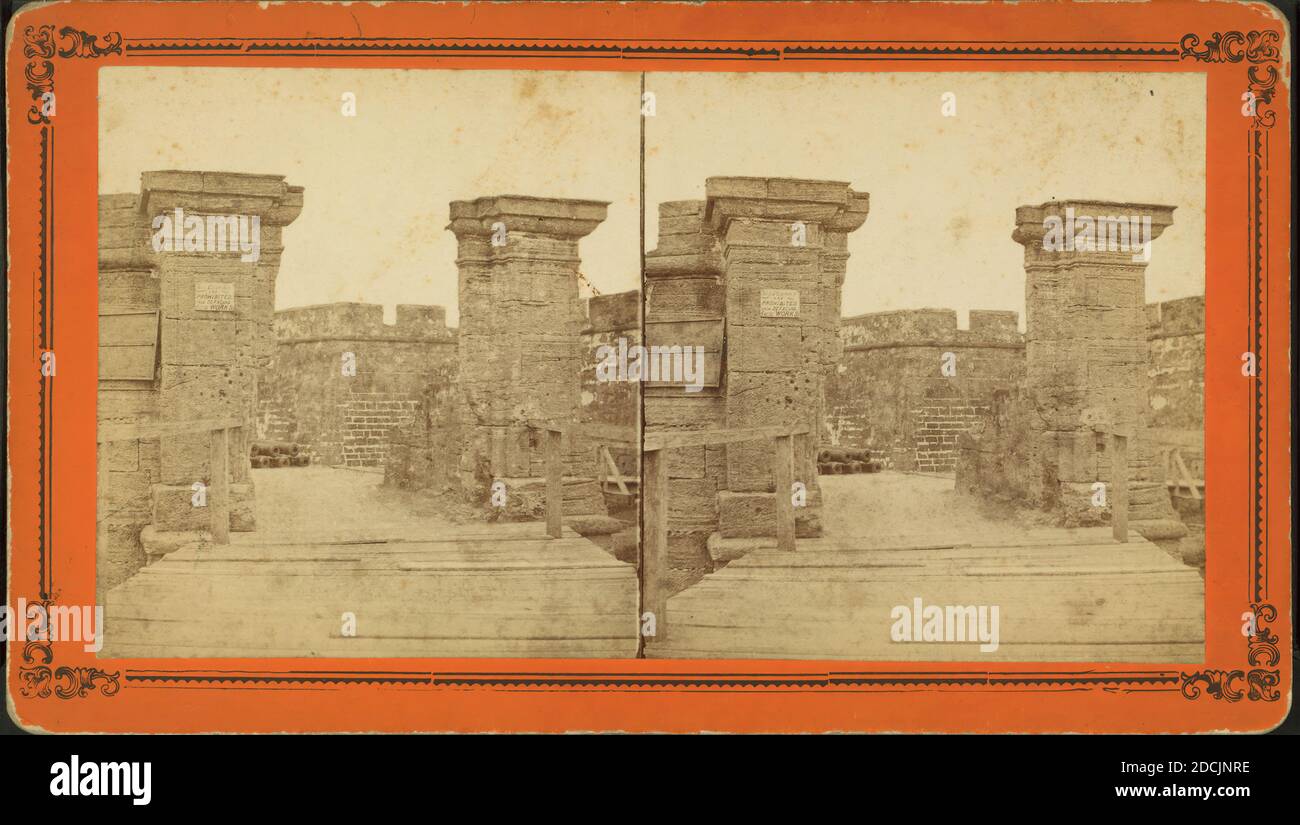 The Entrance to the Old Spanish Fort, at St. Augustine, Florida., still ...