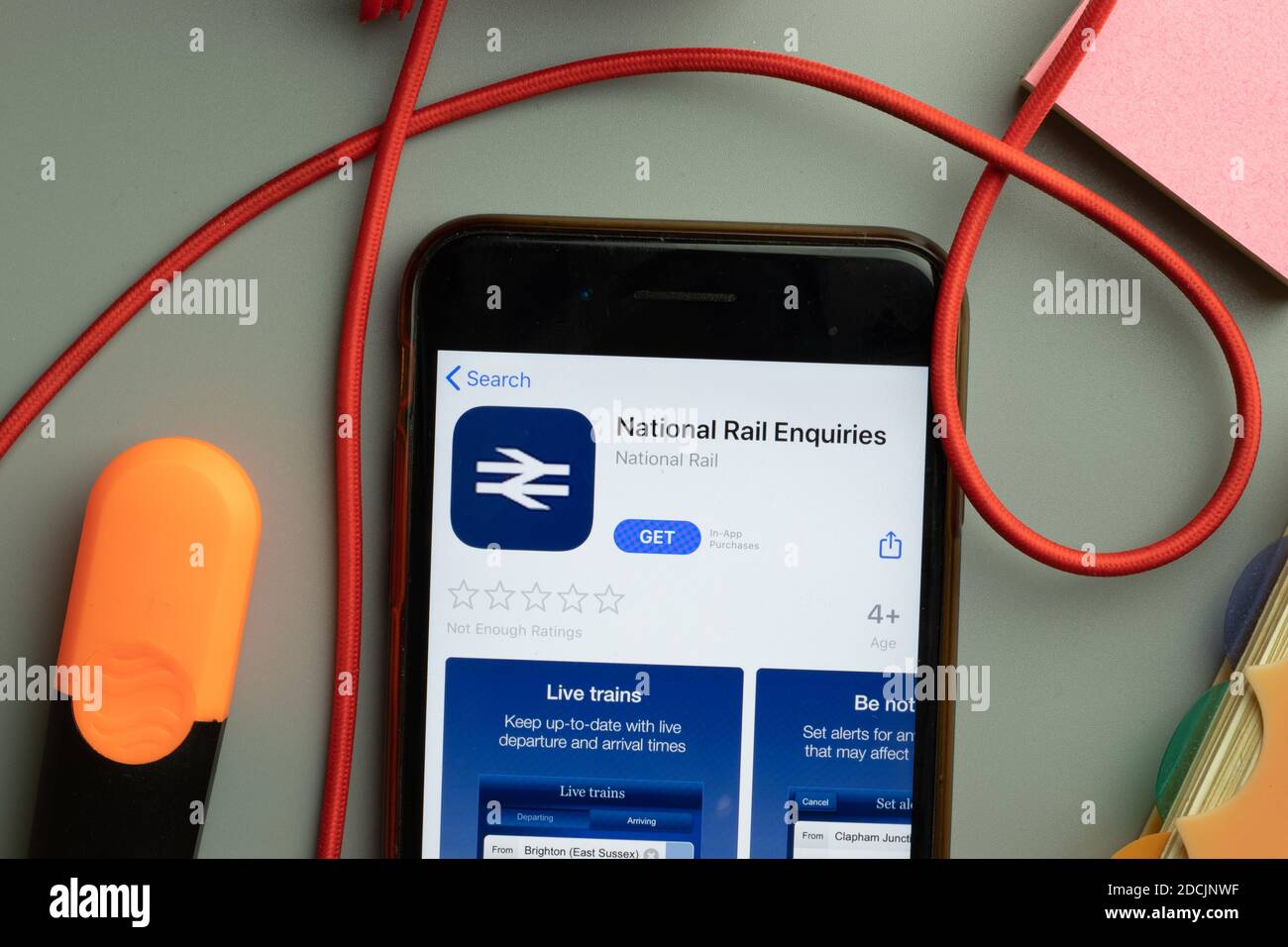 New York, United States - 7 November 2020: National Rail Enquiries app ...
