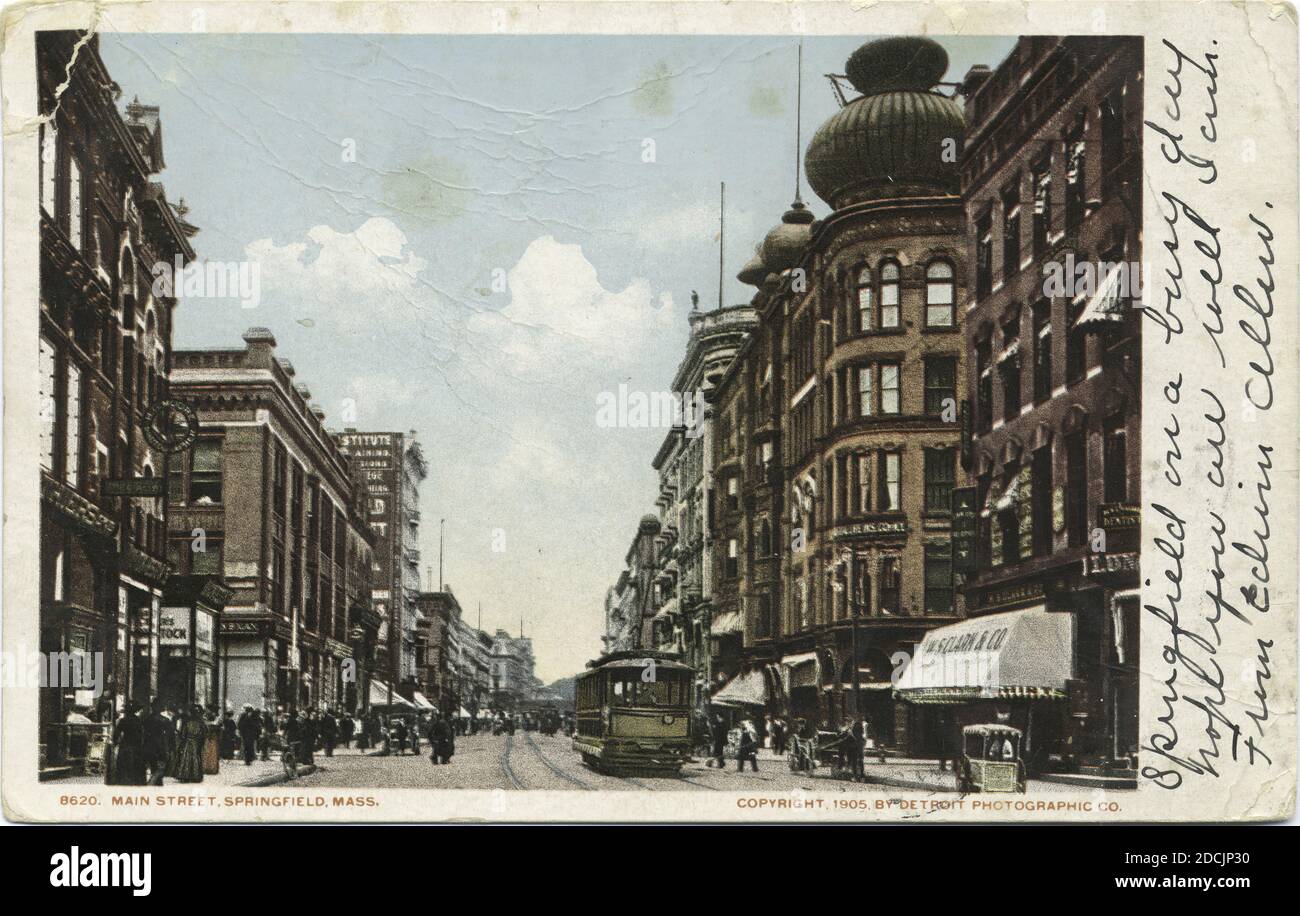 Main Street, Springfield, Mass., still image, Postcards, 1898 - 1931 ...