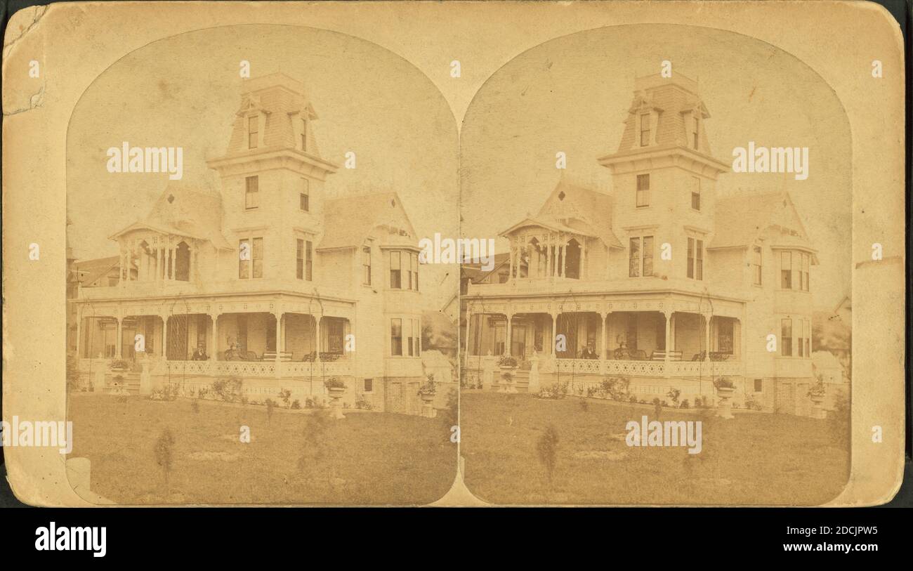 View of a large cottage., still image, Stereographs, 1850 - 1930 Stock ...