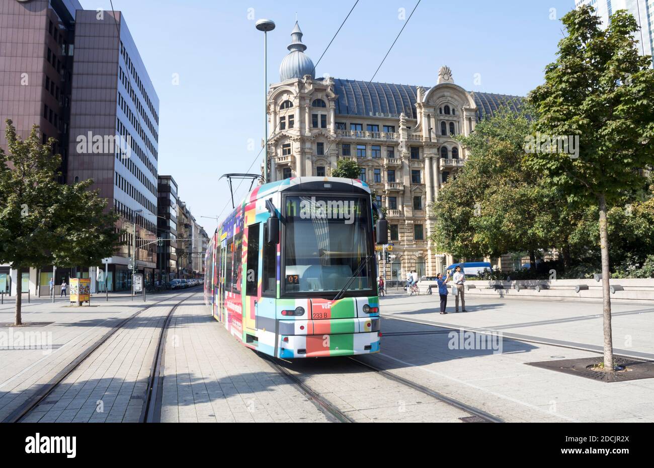 street view in Frankfurt, Germany. It's the largest city in the German ...