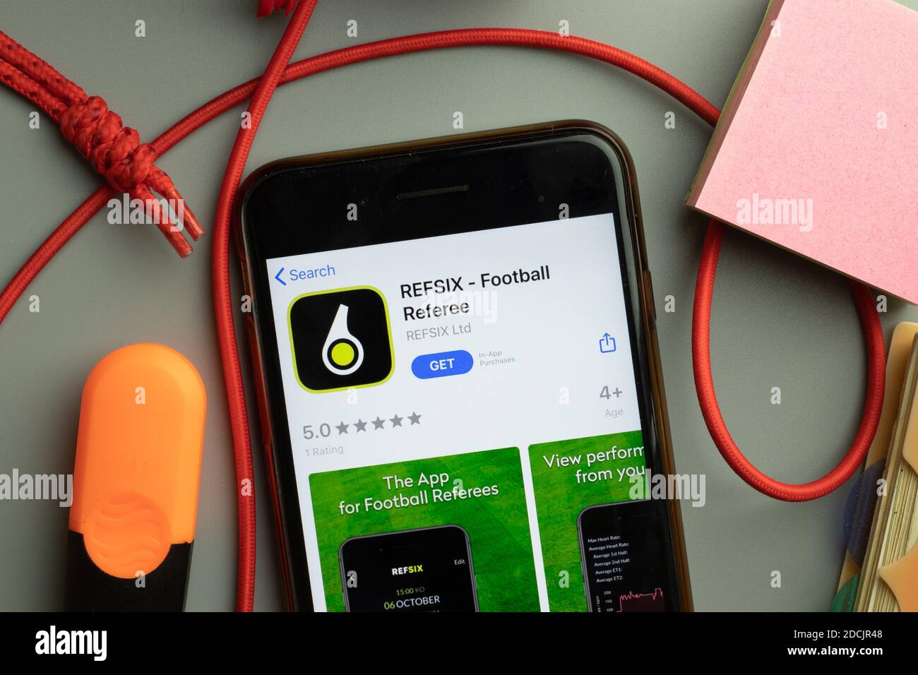 New York, United States - 7 November 2020: REFSIX Football Referee app ...