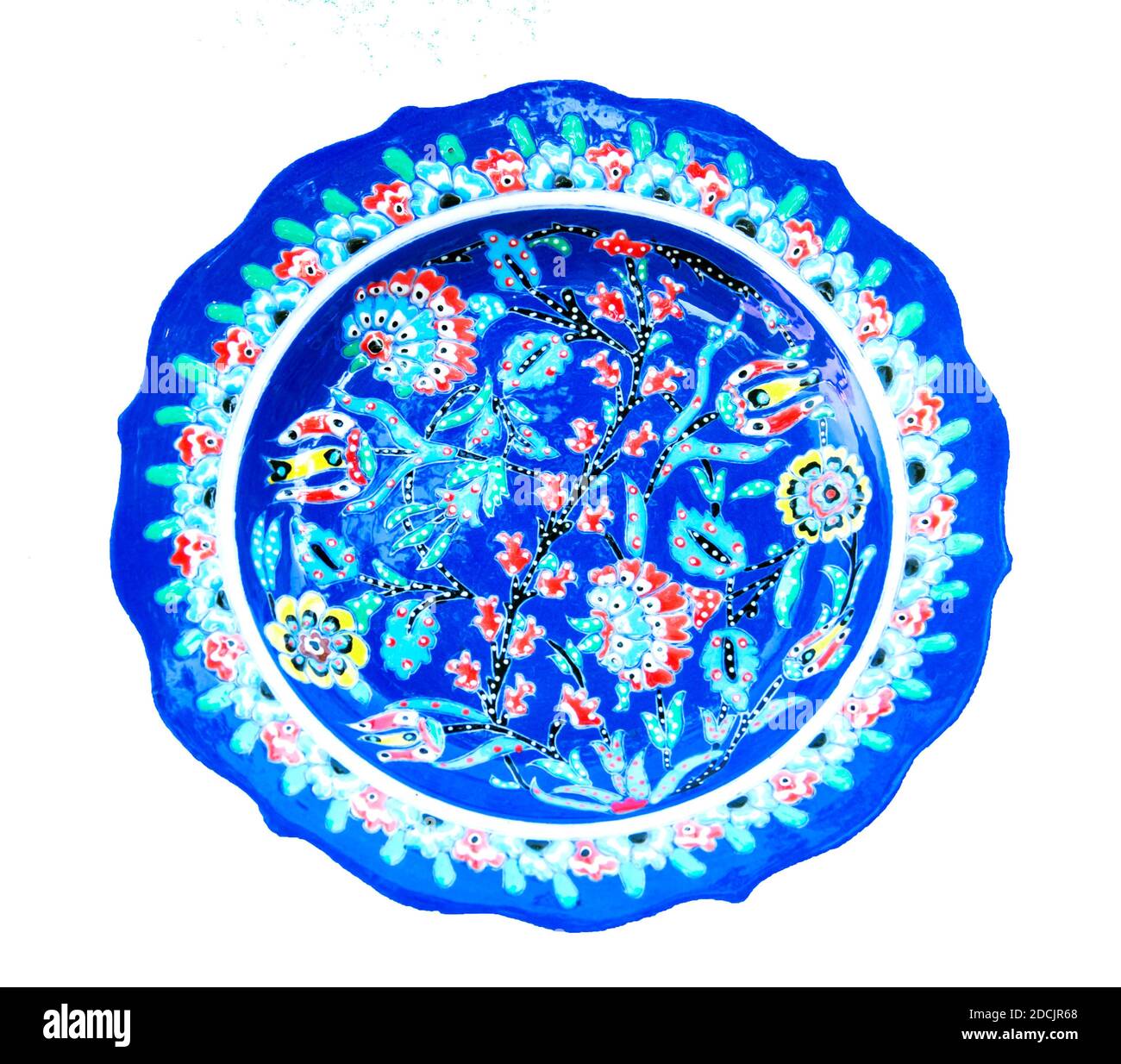 Turkish tile plate - isolated Stock Photo - Alamy