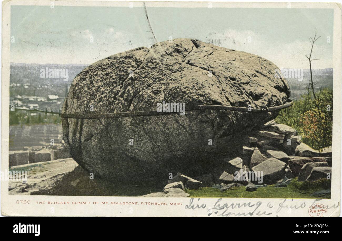 The Boulder, Summit of Mt. Rollstone, Fitchburg, Mass., still image ...