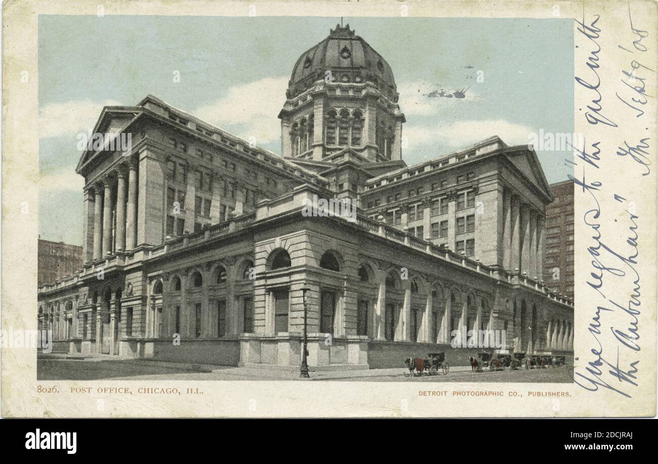 Post Office, Chicago, Ill., still image, Postcards, 1898 - 1931 Stock ...