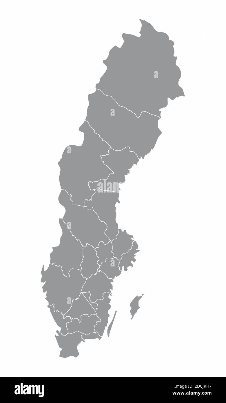Sweden counties map Stock Vector Image & Art - Alamy