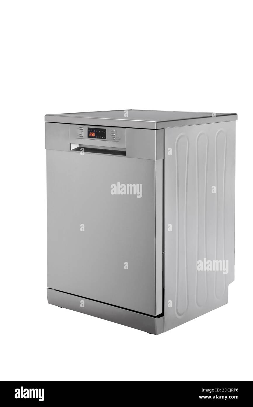 Dishwasher isolated on white background . front view Stock Photo - Alamy