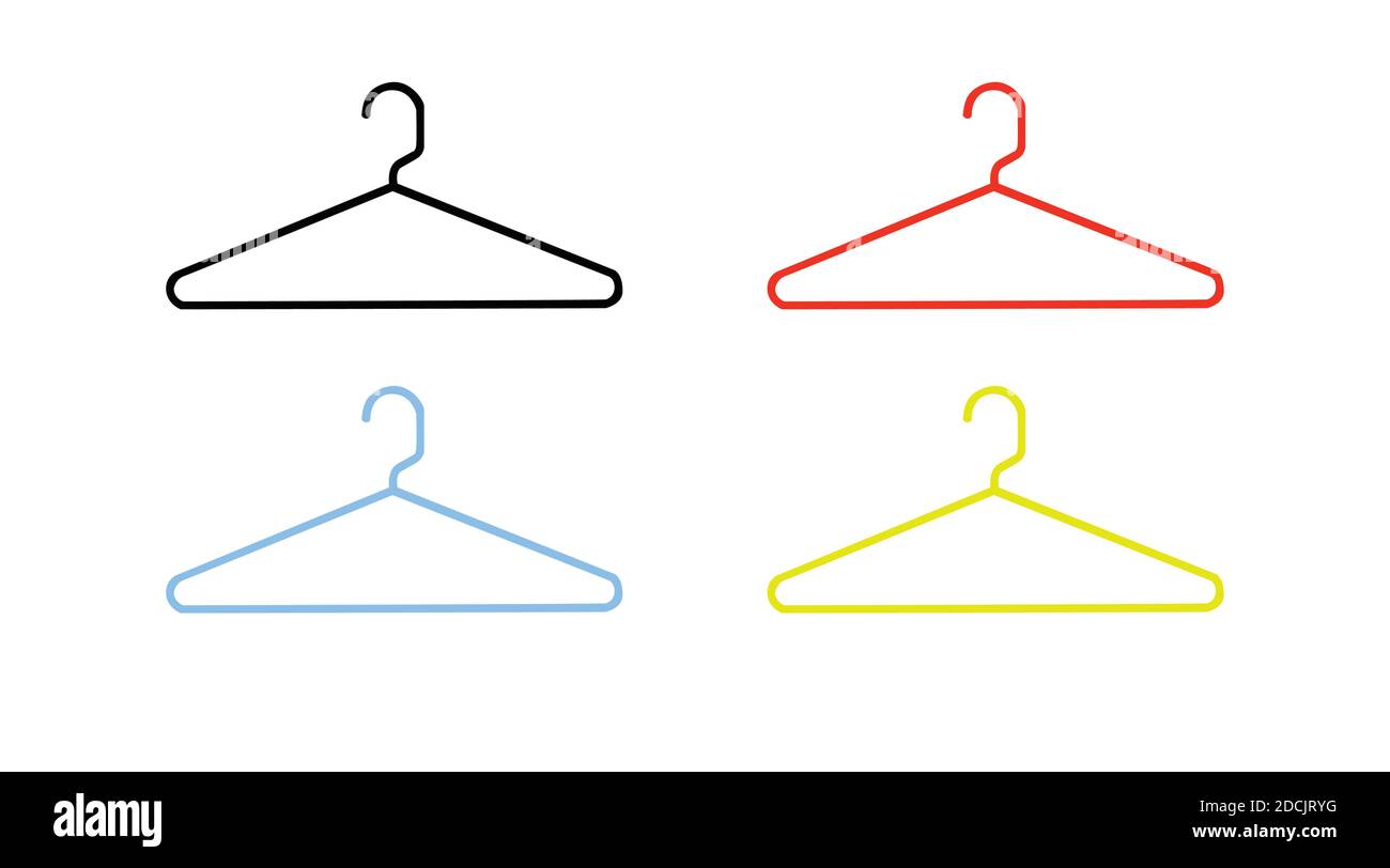 Vector Isolated Set of Hangers in Different Colors Stock Vector Image ...