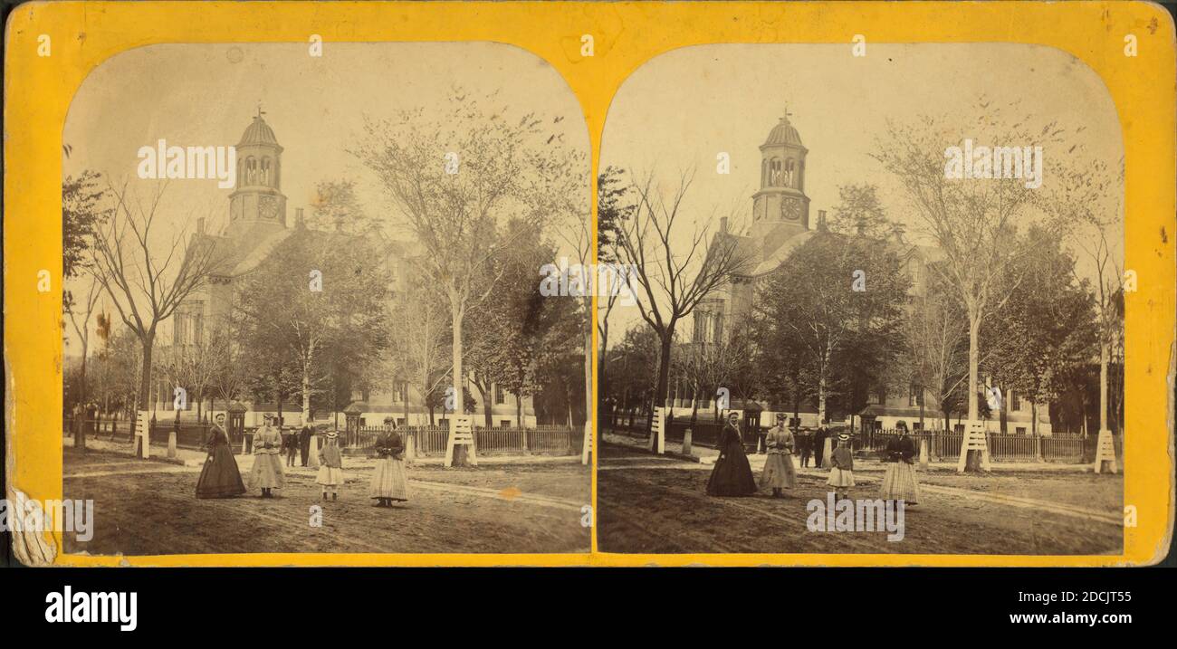 View of the Court House, Lowell, Mass., still image, Stereographs, 1850 ...