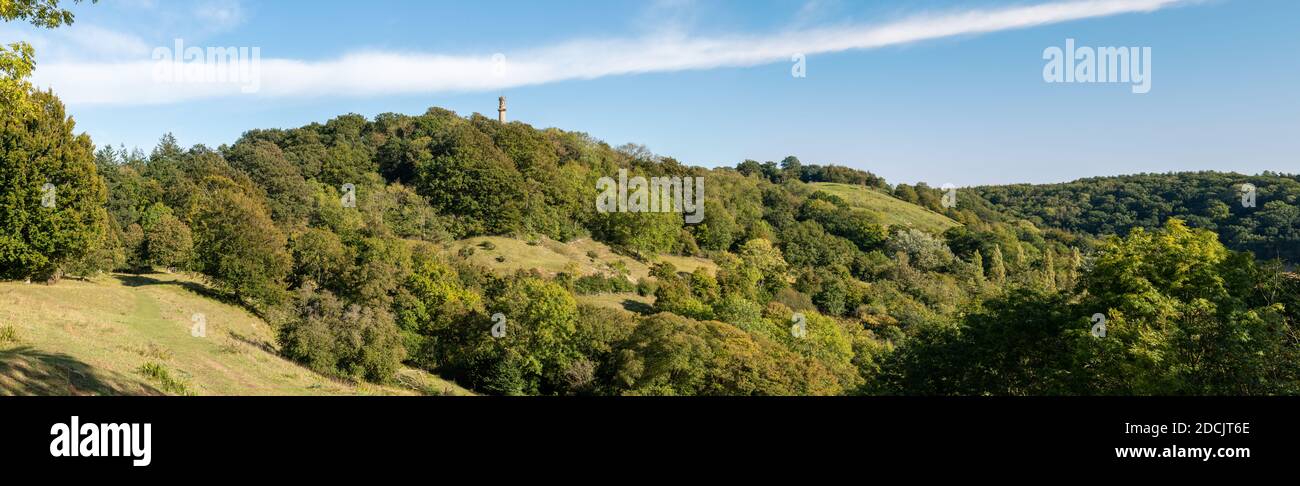 Landscape photo of the Admiral Hood Monument on the Polden Way footpath ...