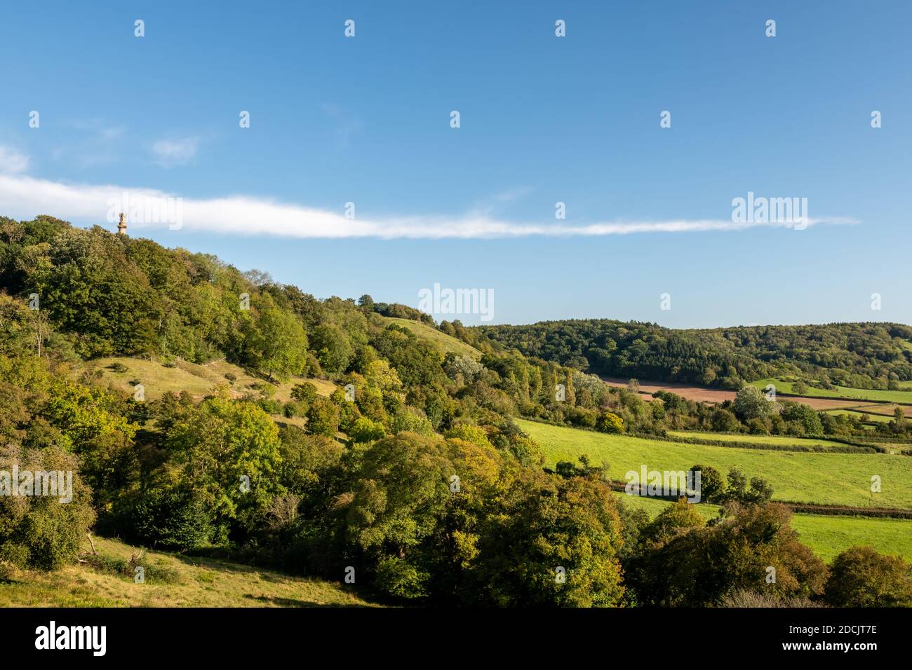 Landscape photo of the Admiral Hood Monument on the Polden Way footpath ...