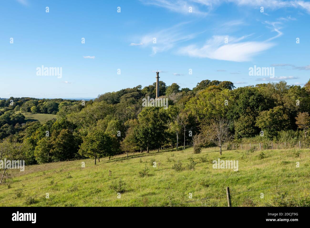 Landscape photo of the Admiral Hood Monument on the Polden Way footpath ...