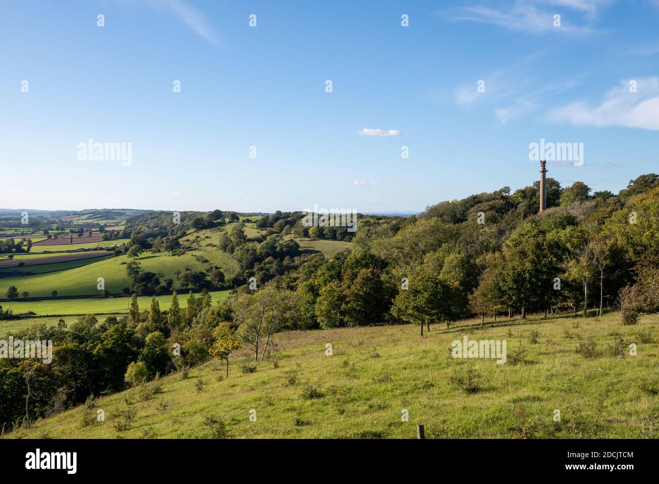 Landscape photo of the Admiral Hood Monument on the Polden Way footpath ...
