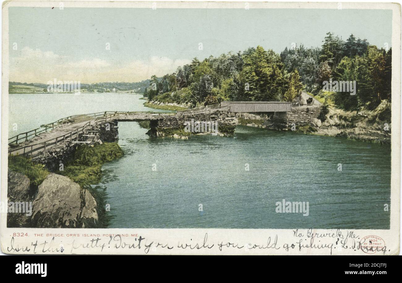 Orr's Island, The Bridge, Portland, Me., still image, Postcards, 1898 ...