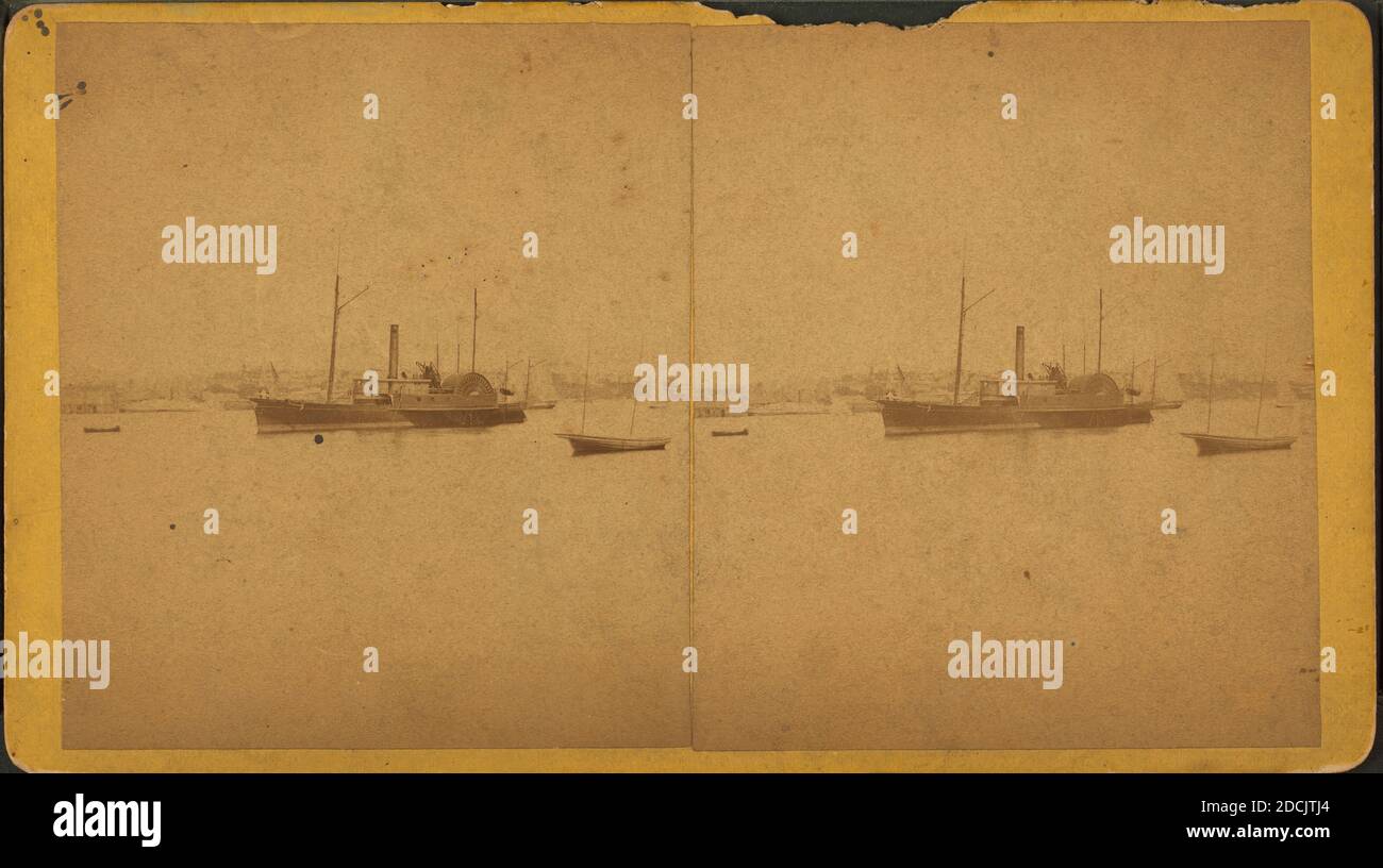 View of a steamboat in Portland Harbor., still image, Stereographs ...