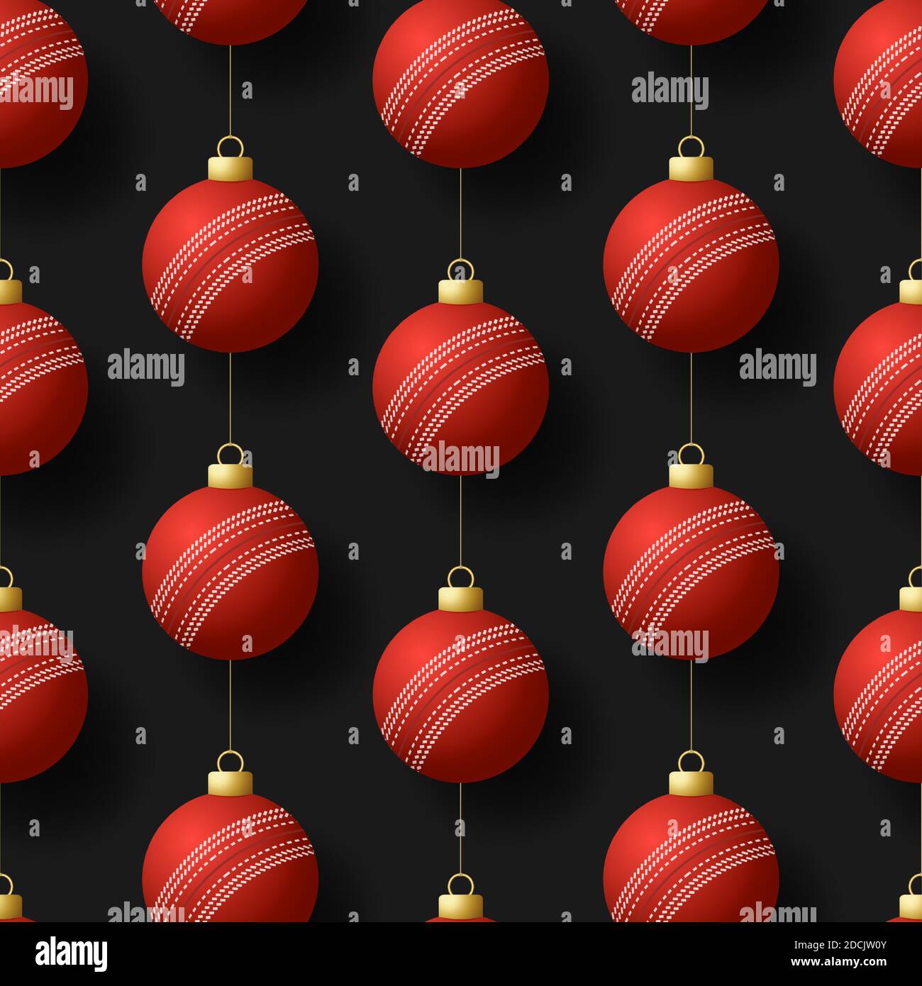 Merry Christmas cricket seamless pattern. Hang on a thread realistic ...