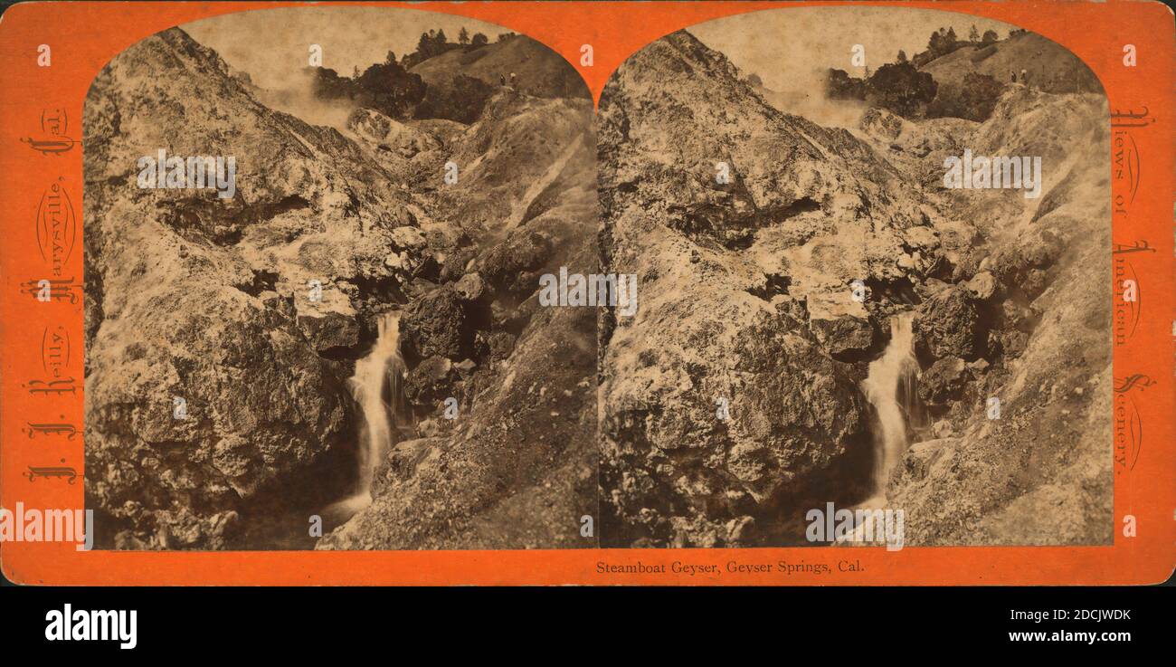 Steamboat Geyser, Geyser Springs, Cal., still image, Stereographs, 1875 ...