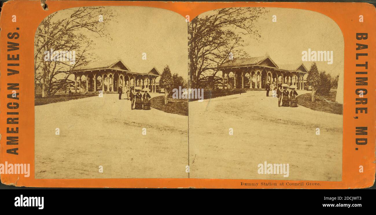 Dummy Station at Council Grove., still image, Stereographs, 1870 Stock ...
