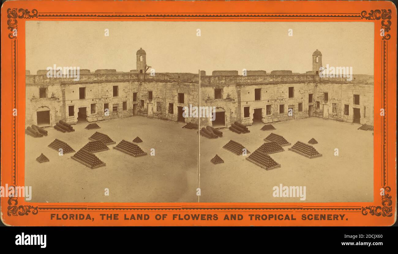 Interior view of the Old Spanish Fort, at St. Augustine, Florida ...