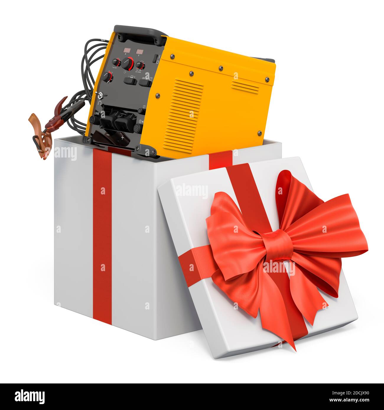 Multi-process welder machine inside gift box, present concept. 3D ...