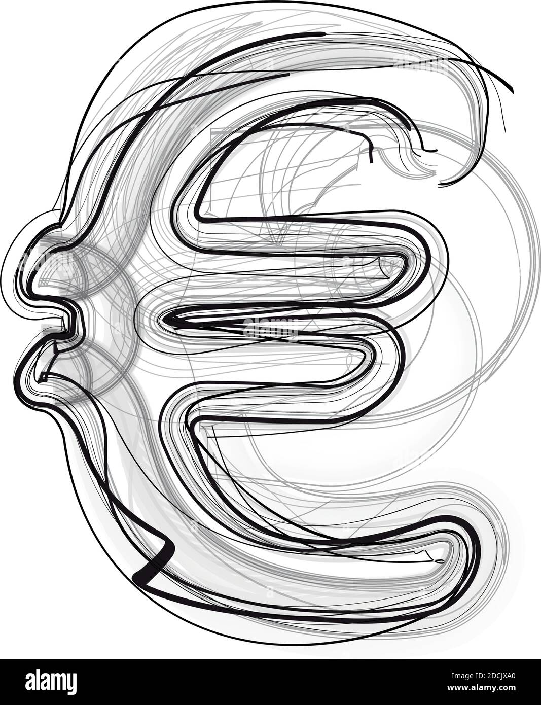 Abstract Doodle Euro Symbol Vector illustration Stock Vector Image ...