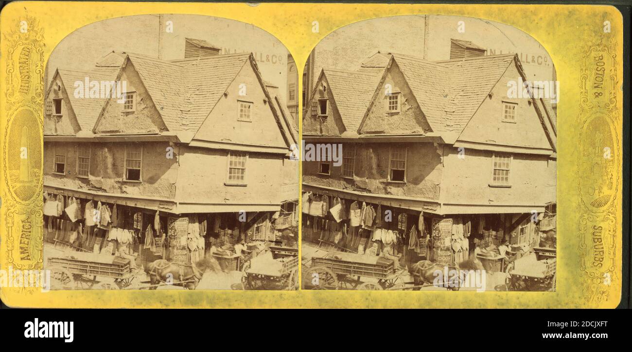 The old feather store, Dock square, Boston., still image, Stereographs ...