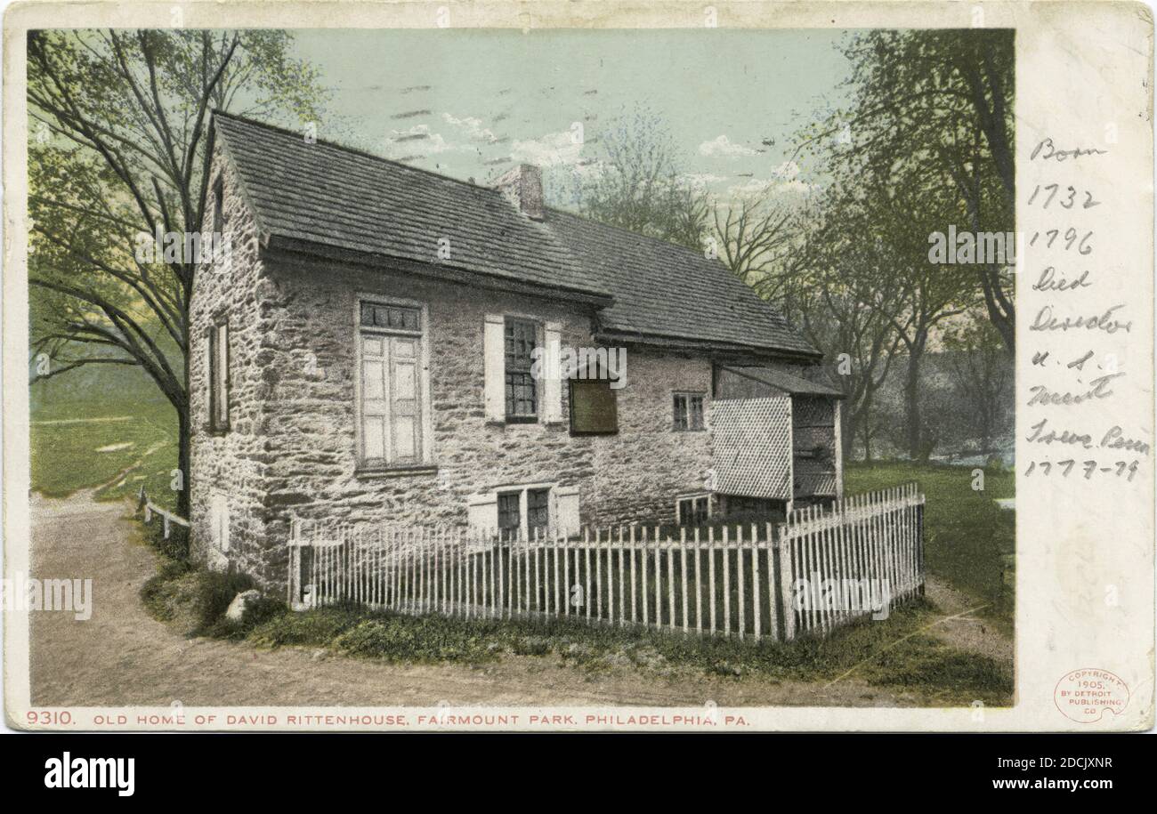 Old Home of David Rittenhouse, Fairmount Park, Philadelphia, Pa., still ...