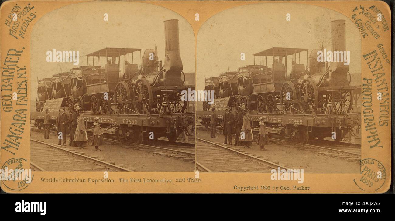 World's Columbian Exposition. The first locomotive, and train., still ...