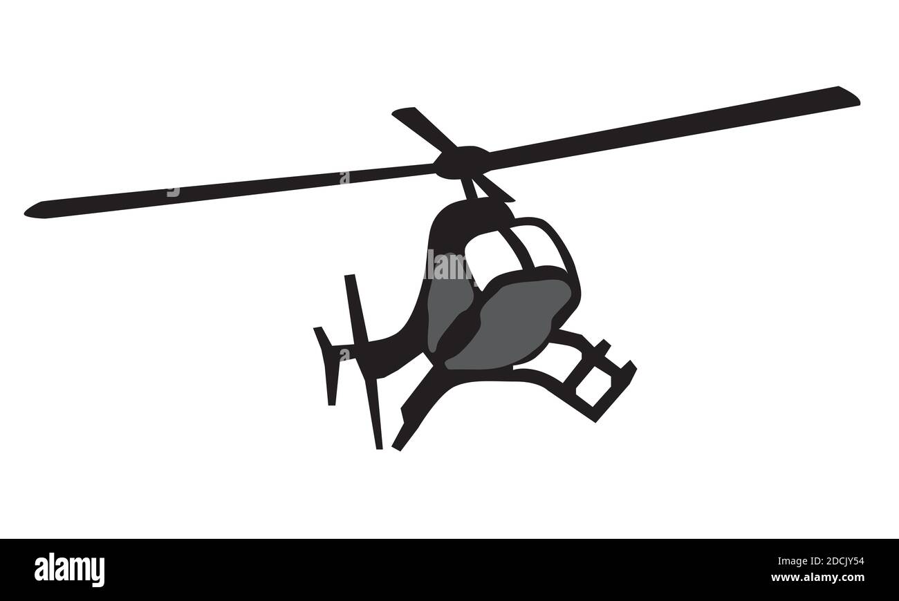 Flying helicopter silhouette drawing sketch vector Stock Vector Image ...