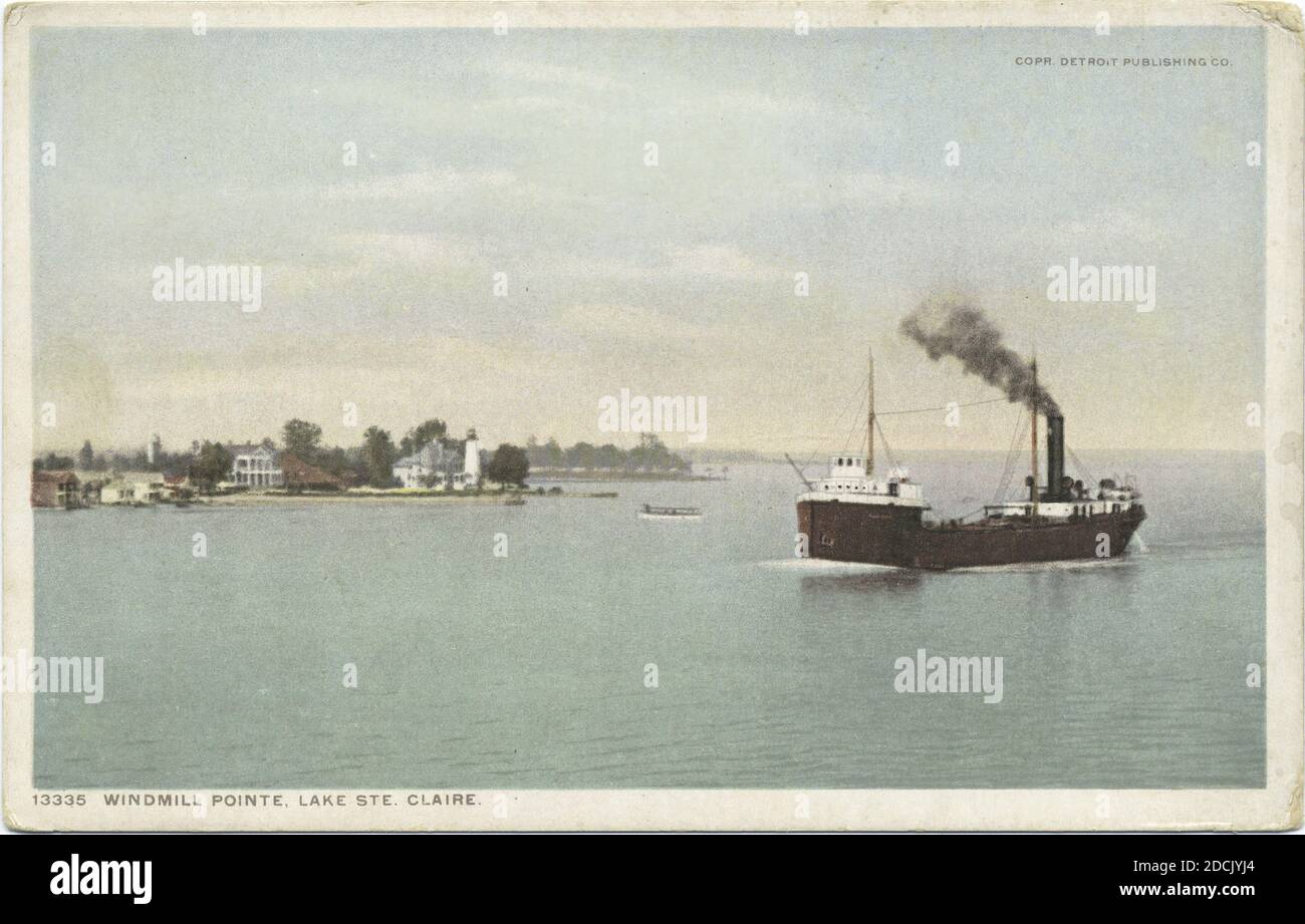 Windmill Pointe, Lake Ste. Claire, Michigan, still image, Postcards ...