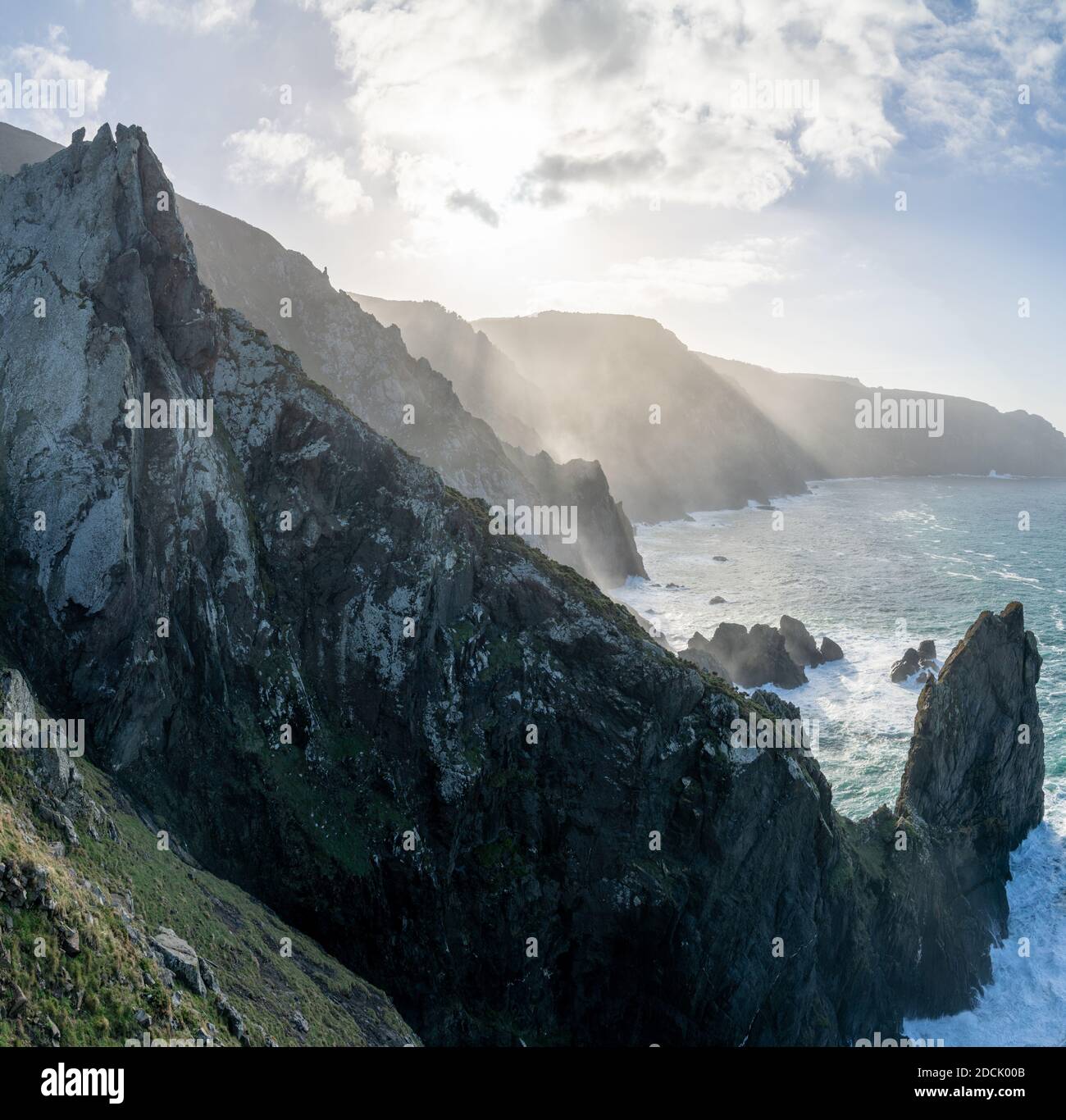 the wild rocky coast of Galicia in northern Spain at Cabo Ortegal Stock ...