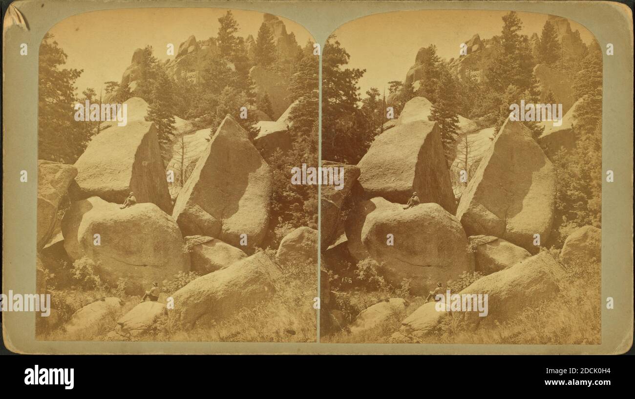 Split rock on the Pike's Peak Trail., still image, Stereographs, 1850 ...
