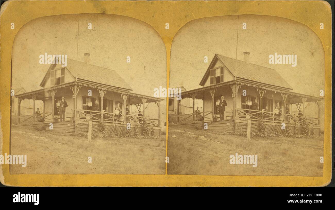 Group on the porch of a cottage., still image, Stereographs, 1850 ...