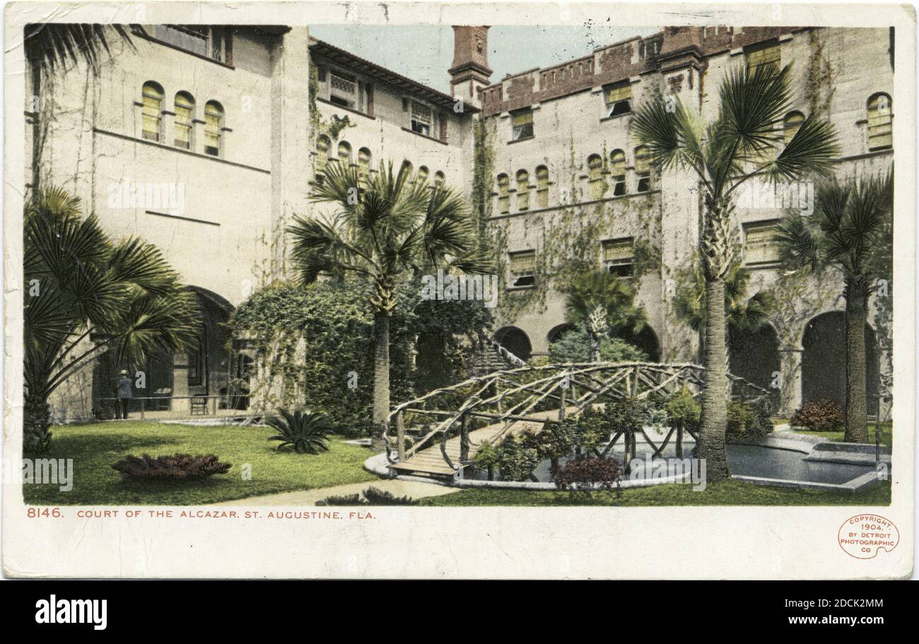The Alcazar, The Court, St. Augustine, Fla., still image, Postcards ...