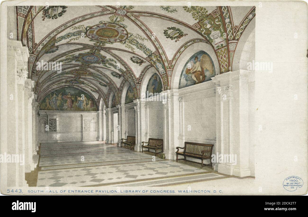 South Hall of Entrance Pavilion , Library of Congress, Washington, D. C ...