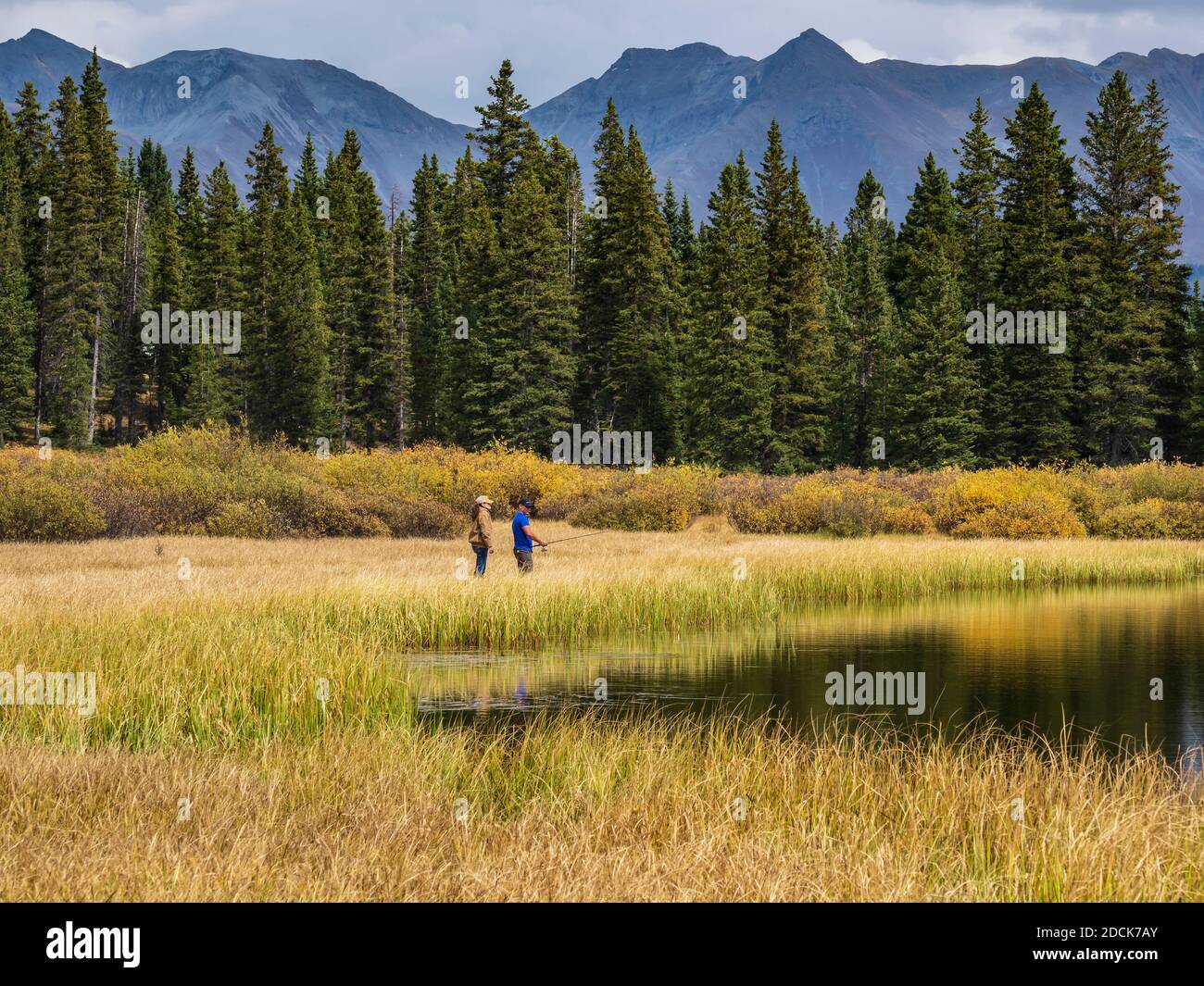 Anglers, Little Molas Lake, San Juan National Forest, Colorado Stock ...