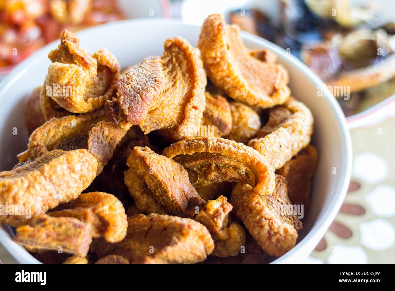 Crispy Fried Pork Locally Called Bagnet At A Restaurant In Abra