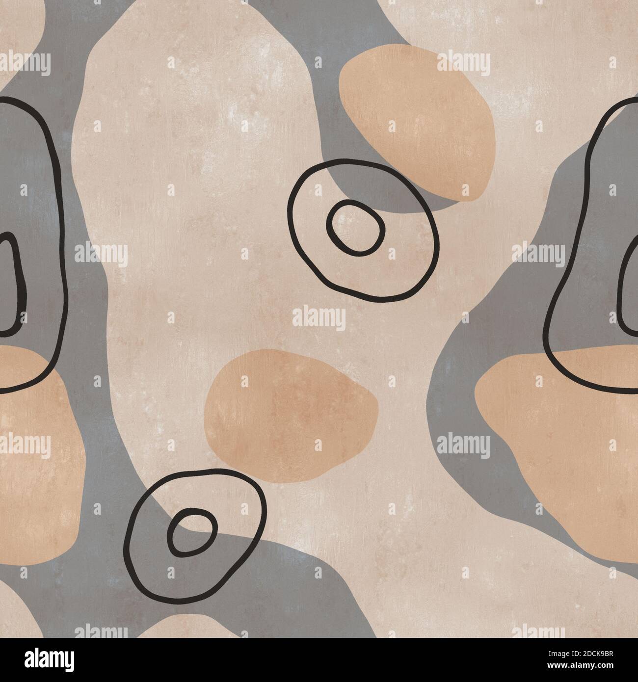 Seamless organic rounded curvy shapes naive design Stock Photo - Alamy