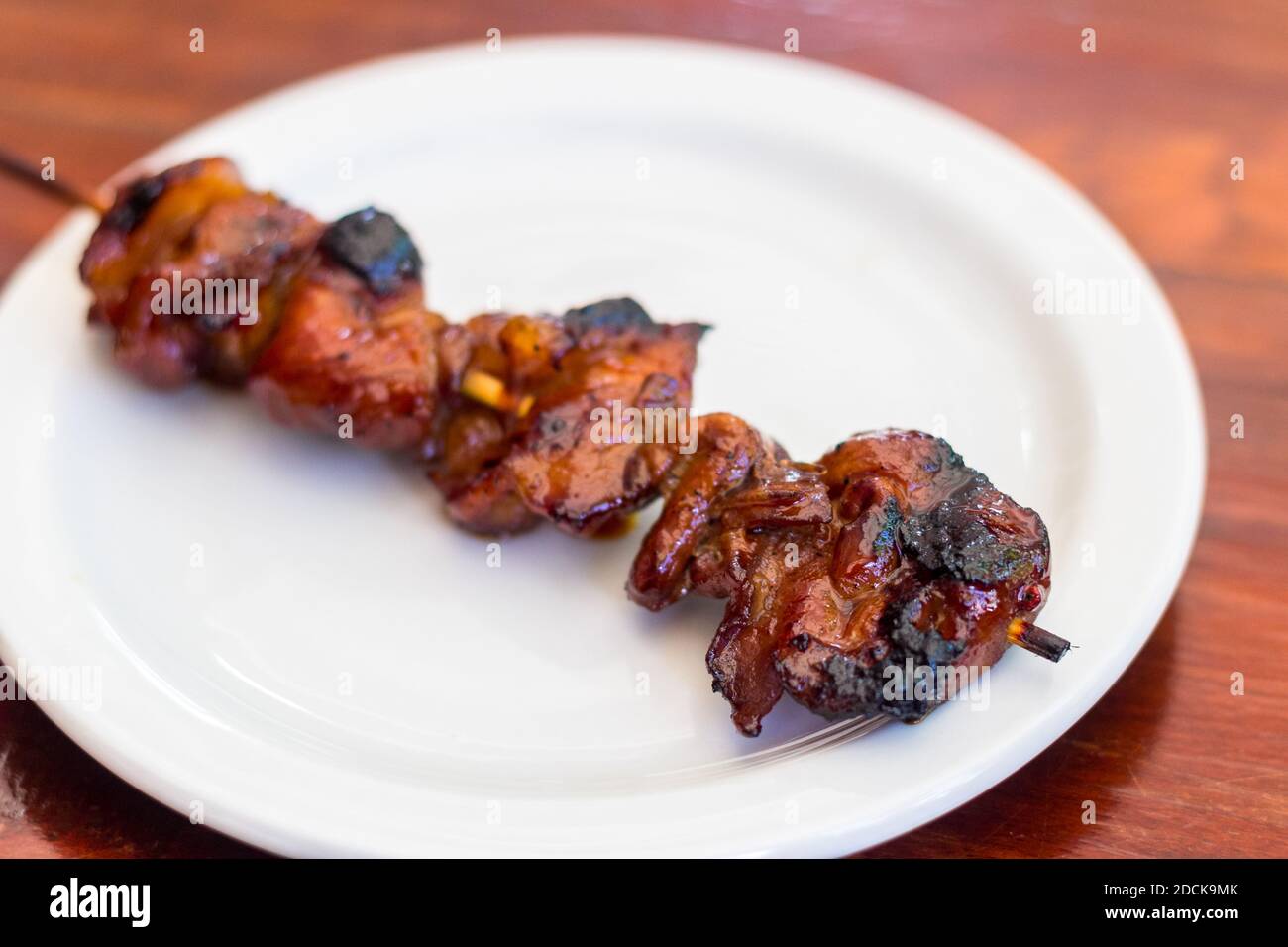 Filipino pork barbecue at a local restaurant in Boracay Island ...