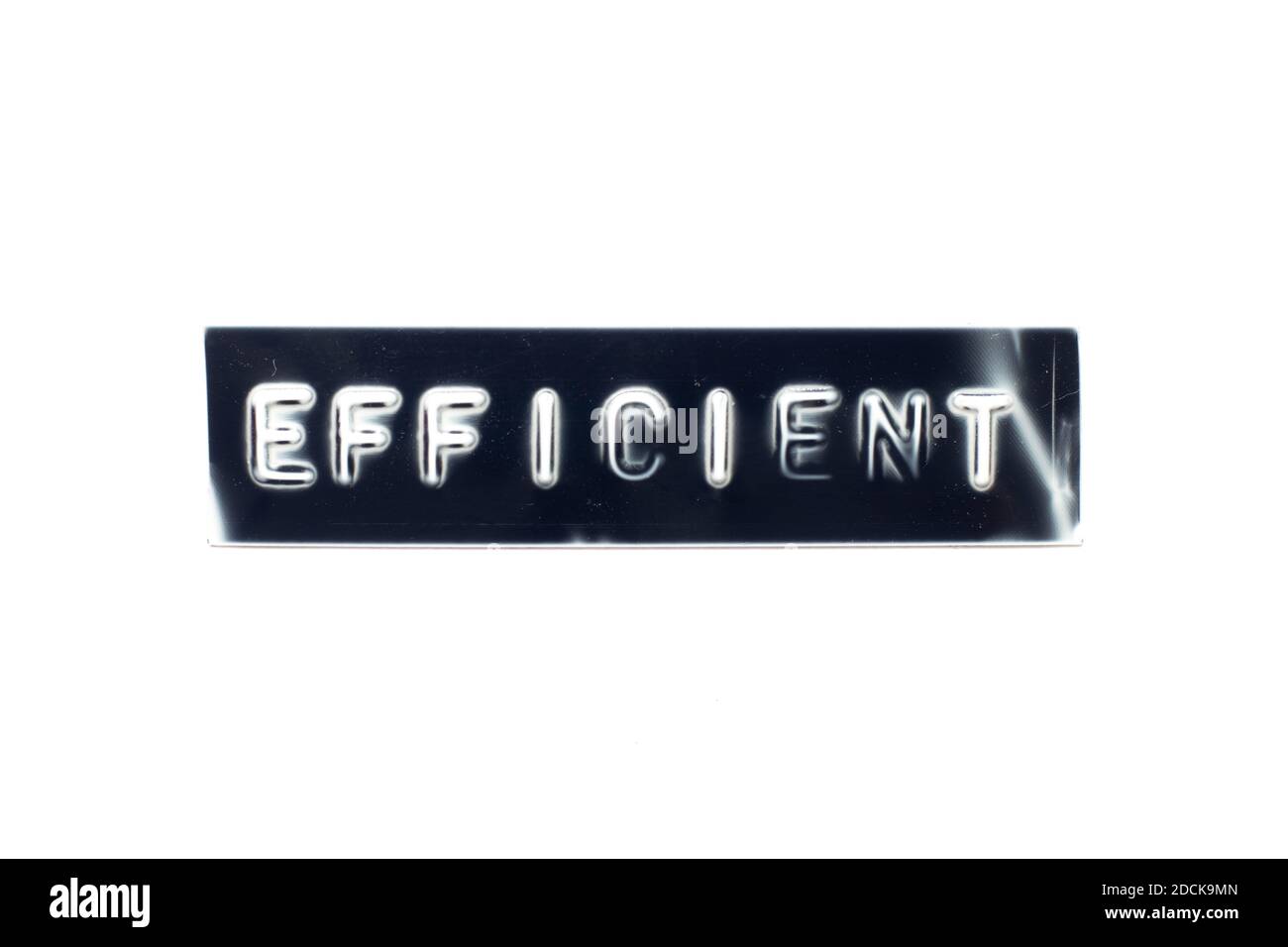 Embossed Letter In Word Efficient On Black Banner With White Background