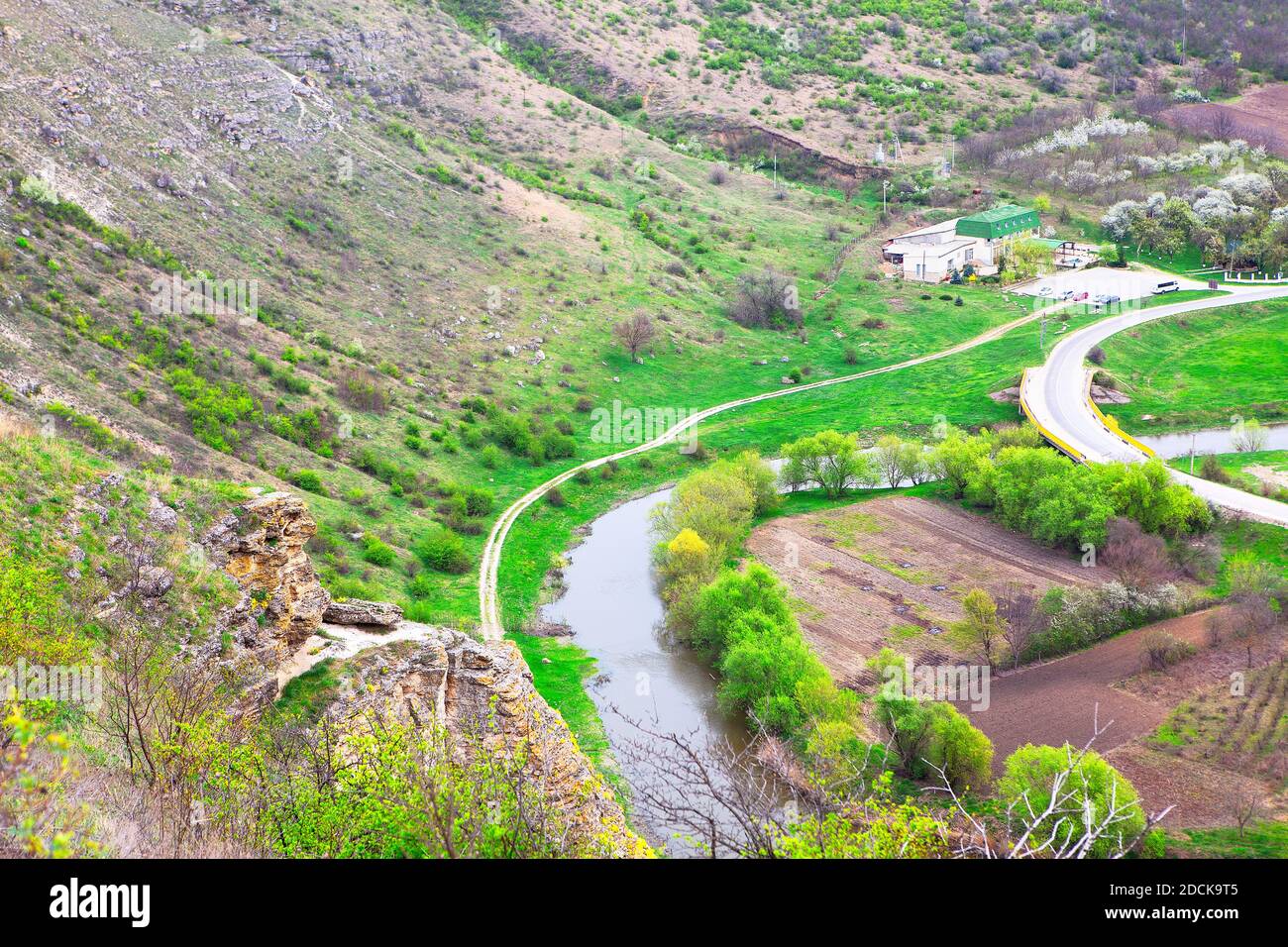 Raut river valley in Moldova . Village Butuceni landscape Stock Photo ...