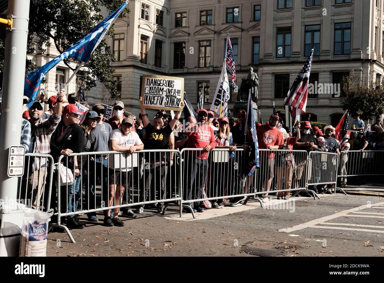 Atlanta, Georgia, USA. 21st Nov, 2020. Trump supporting demonstrators ...